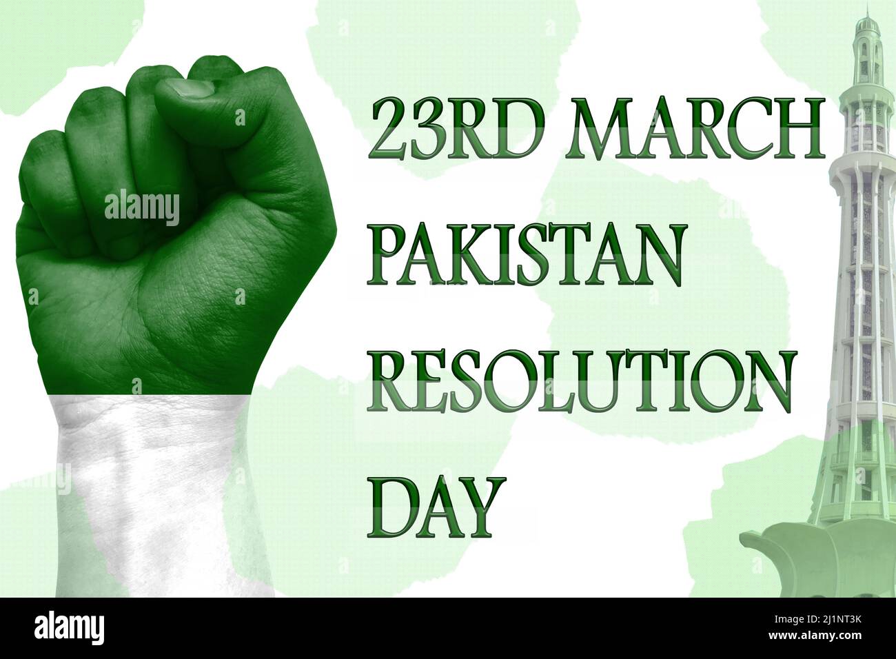 An illustration of gradient green blurry color background with PAKISTAN ...