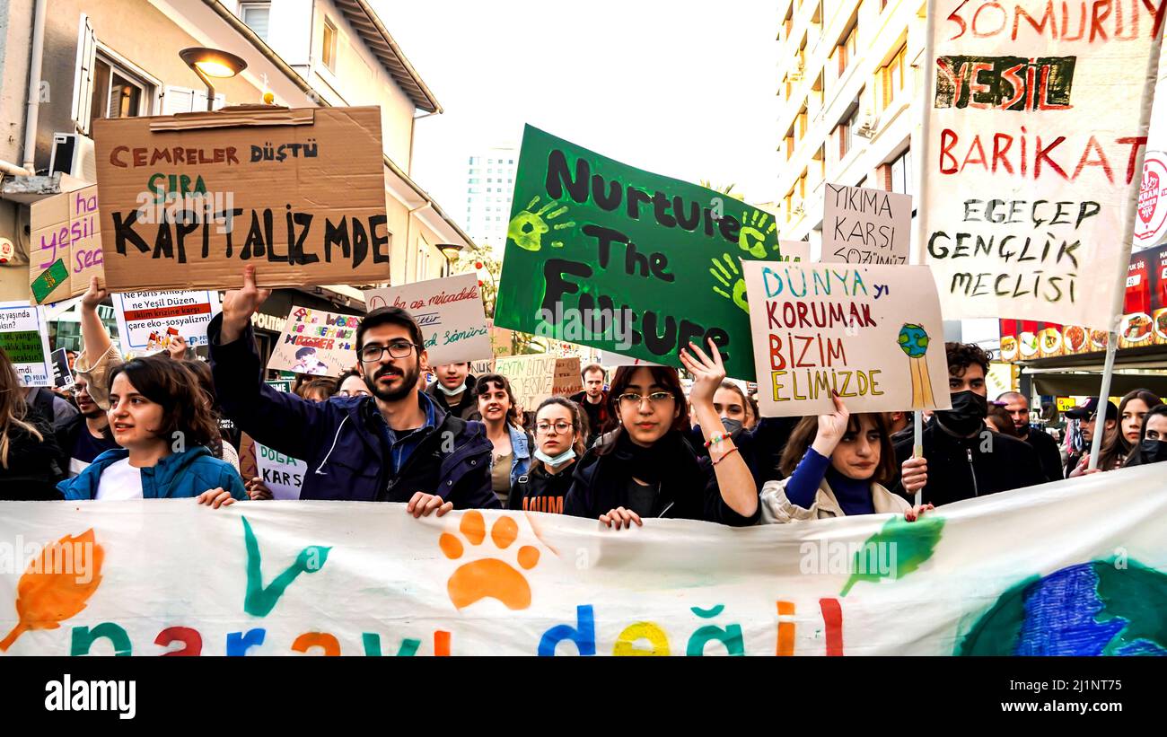 Demonstration of Global Climate Strike in Izmir, Turkey on 25 March ...