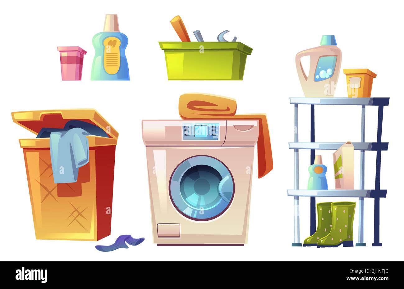 Laundry equipment, bathroom stuff washing machine, basket for dirty ...