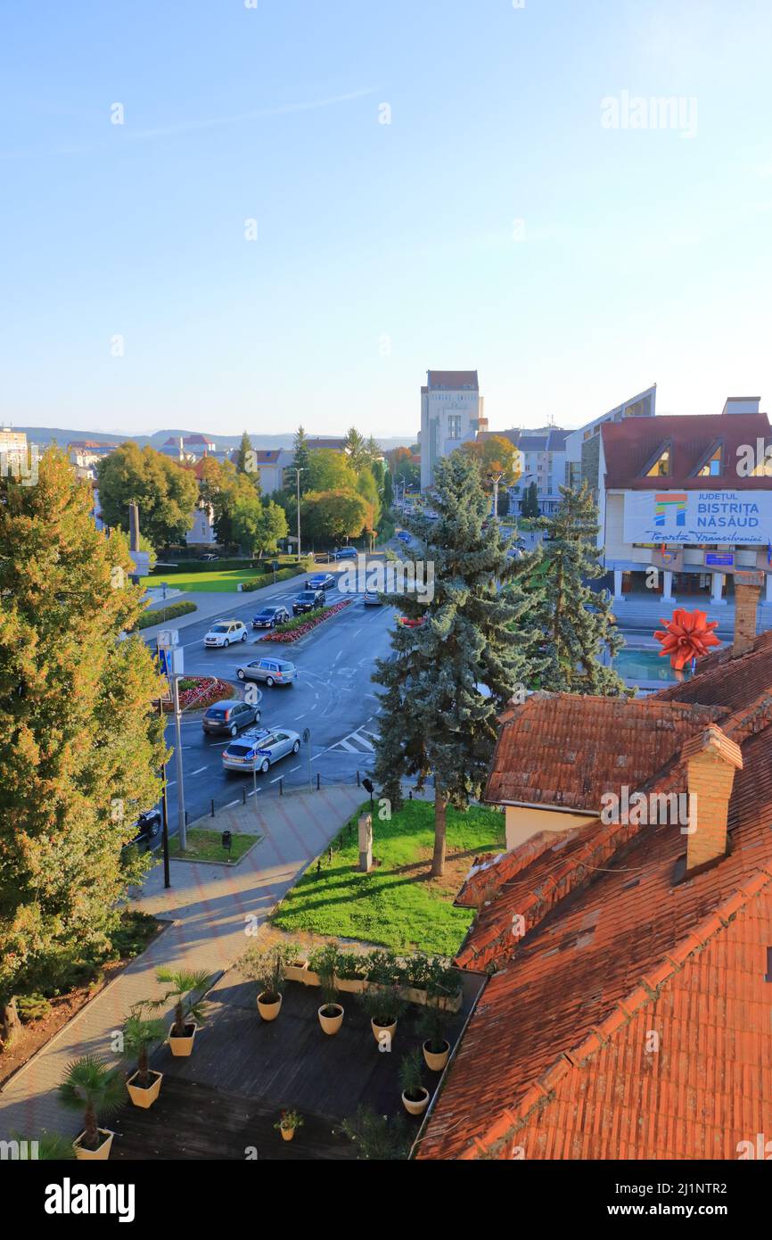 September 8 2021 - Bistrita, Bistritz, Romania: View of old houses in ...