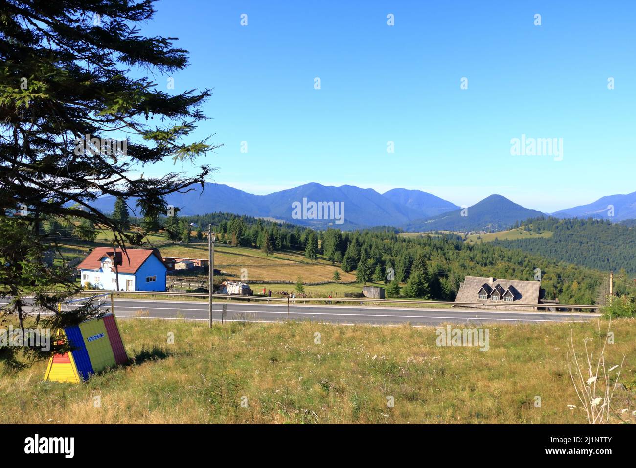 Landscape at the Pasul Tihuta in Romania by autumn Stock Photo - Alamy