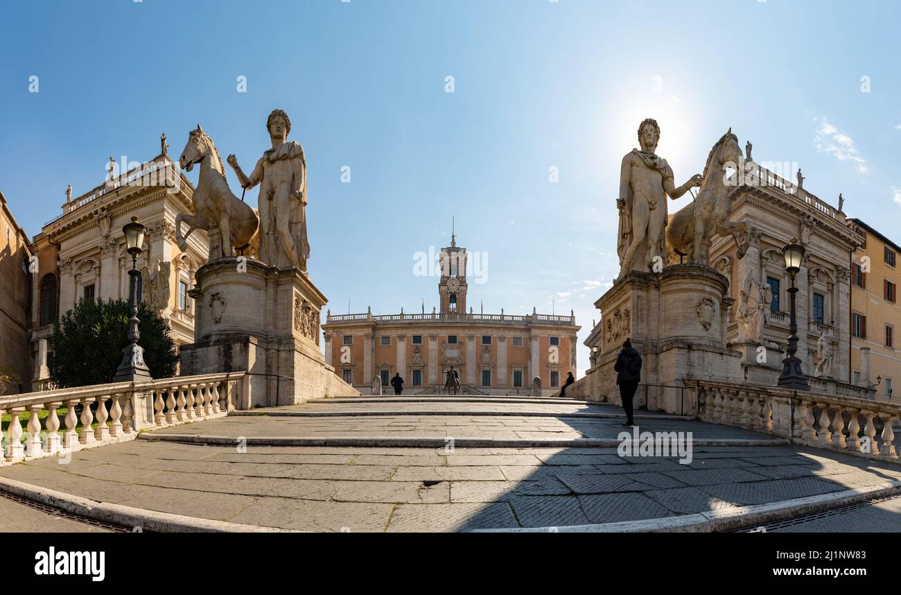 A picture of the Campidoglio Square and the Cordonata (a staircase made ...