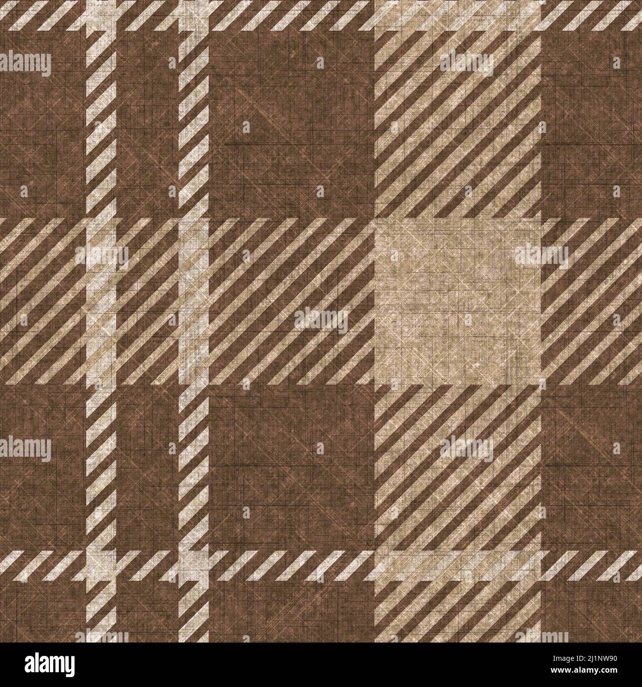 Sepia brown neutral woven plaid texture background. Seamless old worn ...