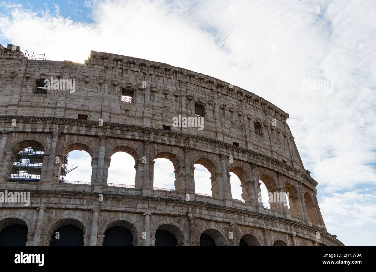 A picture of the upper section of the Colosseum Stock Photo - Alamy