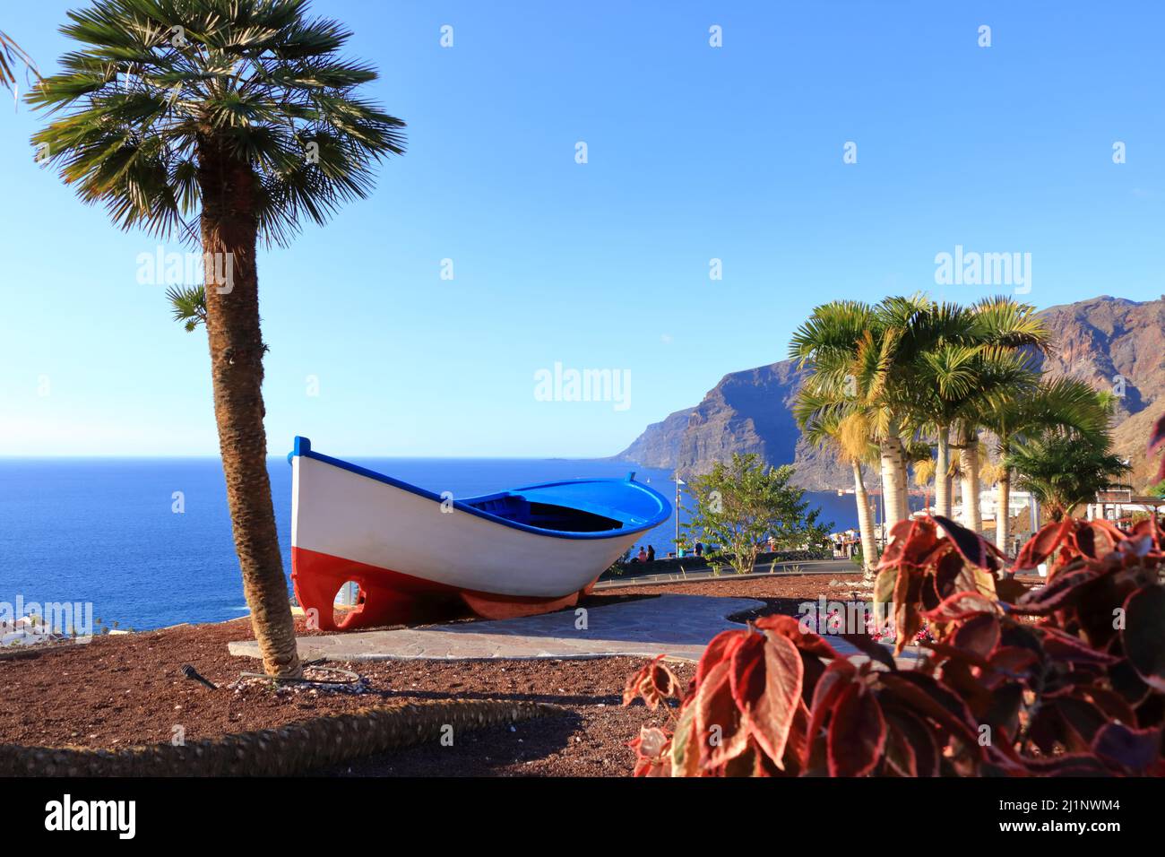 The old fishing boat at the Mirador de El Archipenque overlooking the ...