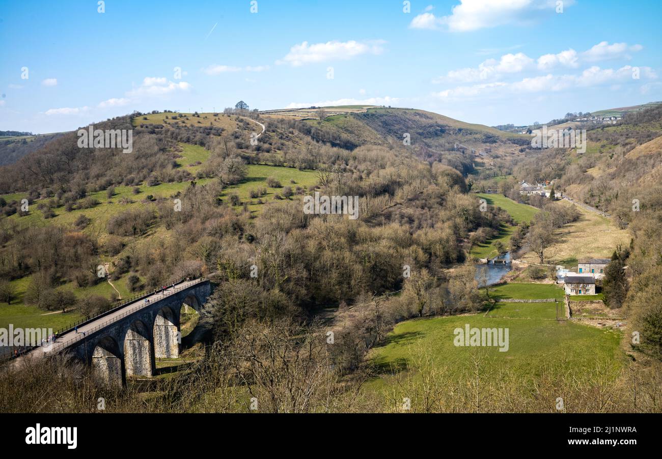 The view across Monsal Dale from Monsal Head in t6he Peak District ...