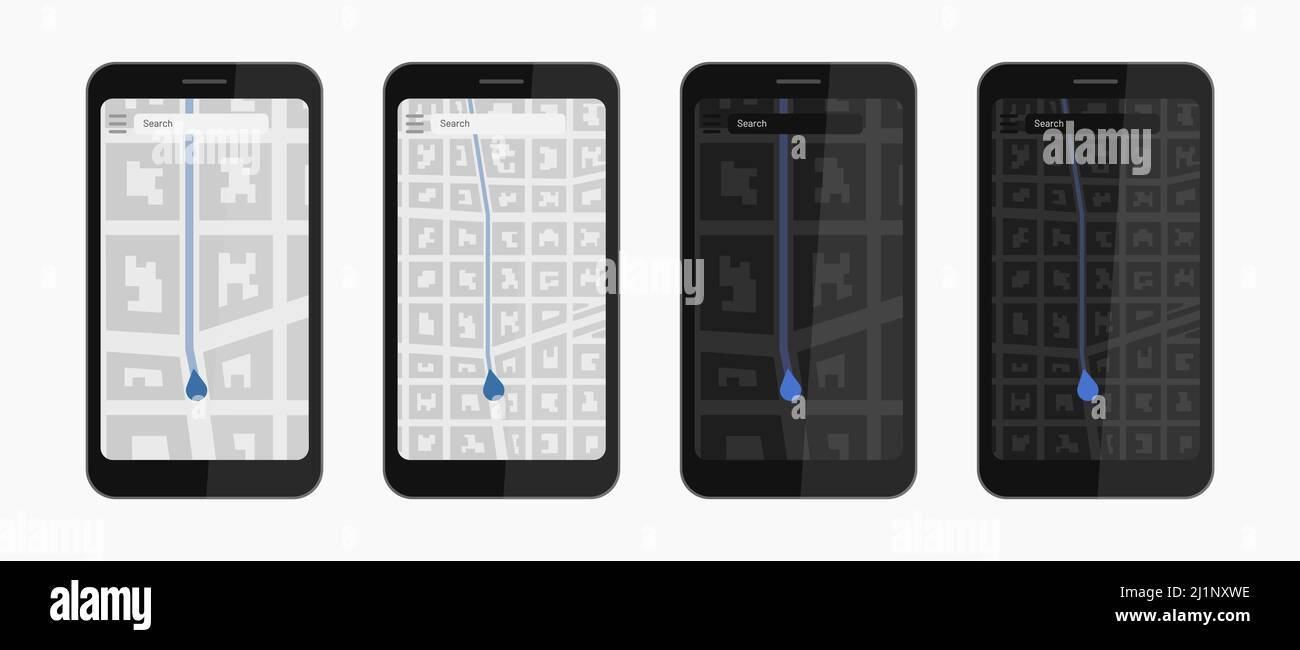 mobile app map navigation vector flat illustration Stock Vector Image ...