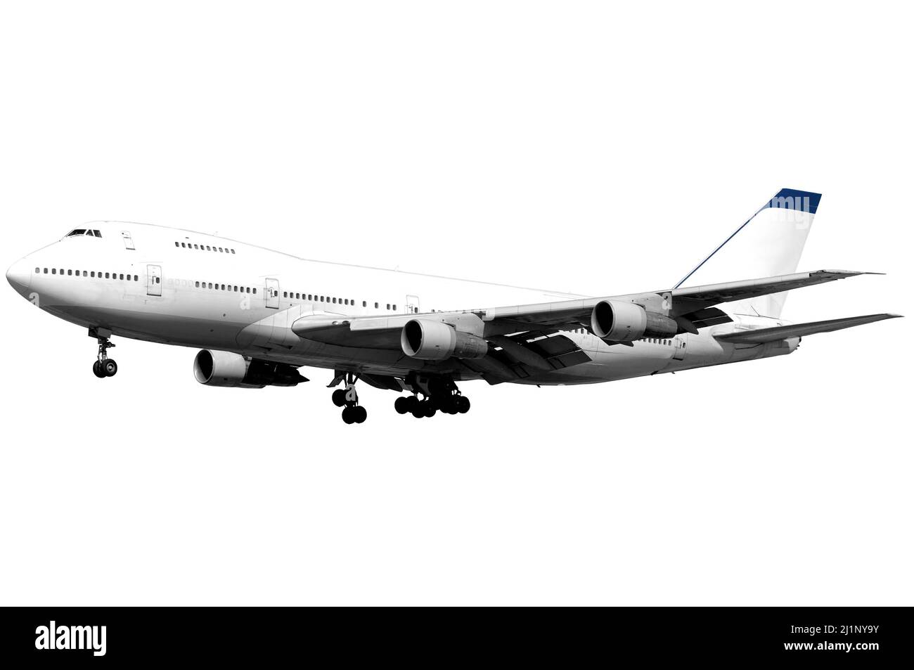 Plane flying on blue background Cut Out Stock Images & Pictures - Alamy