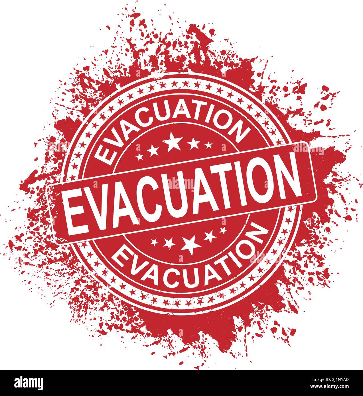 Abstract Grungy Evacuation Notice Rubber Stamp Sign Illustration Vector ...