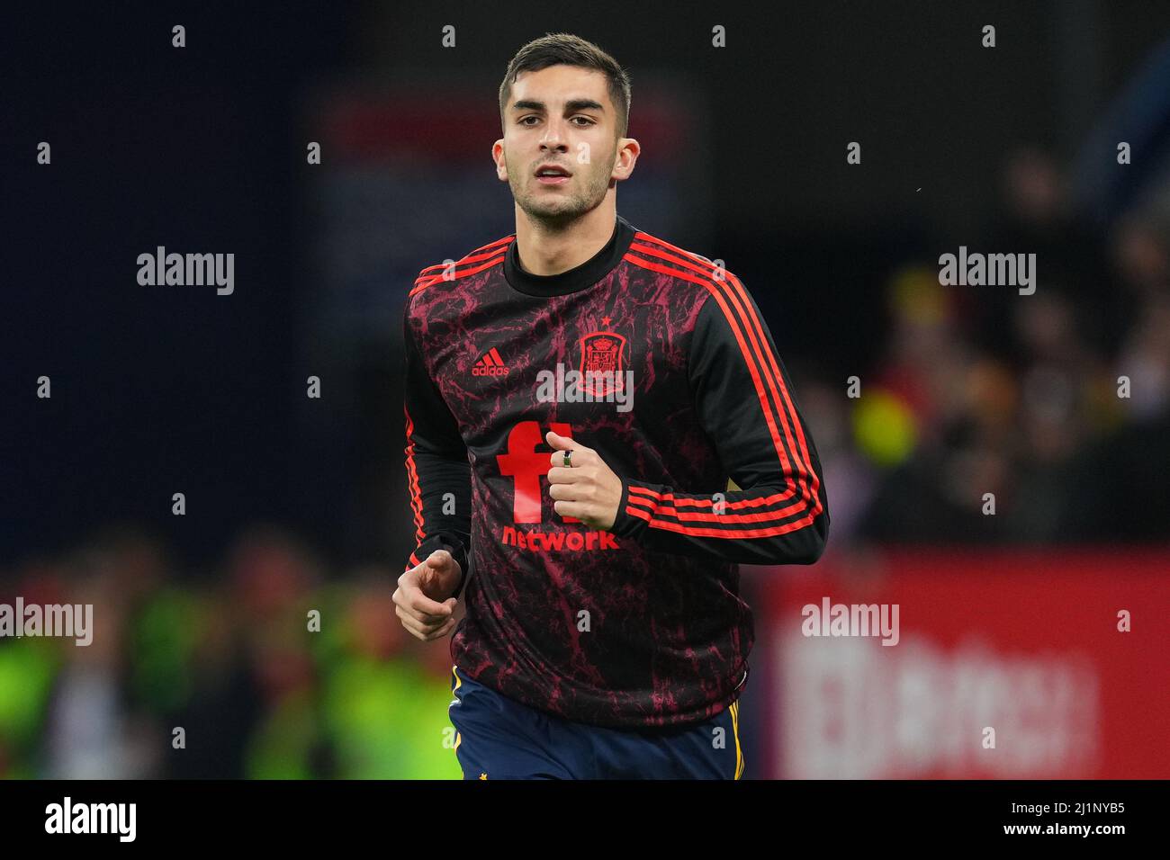 Ferran Torres of Spain during the warm-up during the friendly match ...