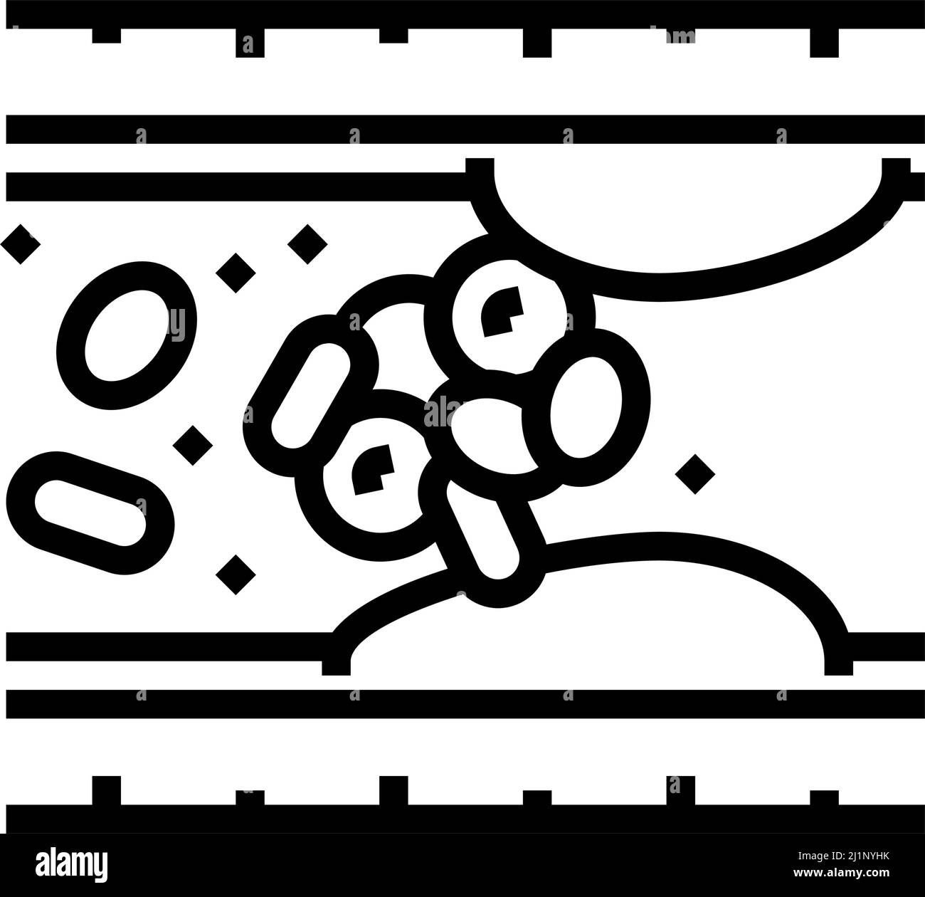 clot blood vessel vein line icon vector illustration Stock Vector Image ...