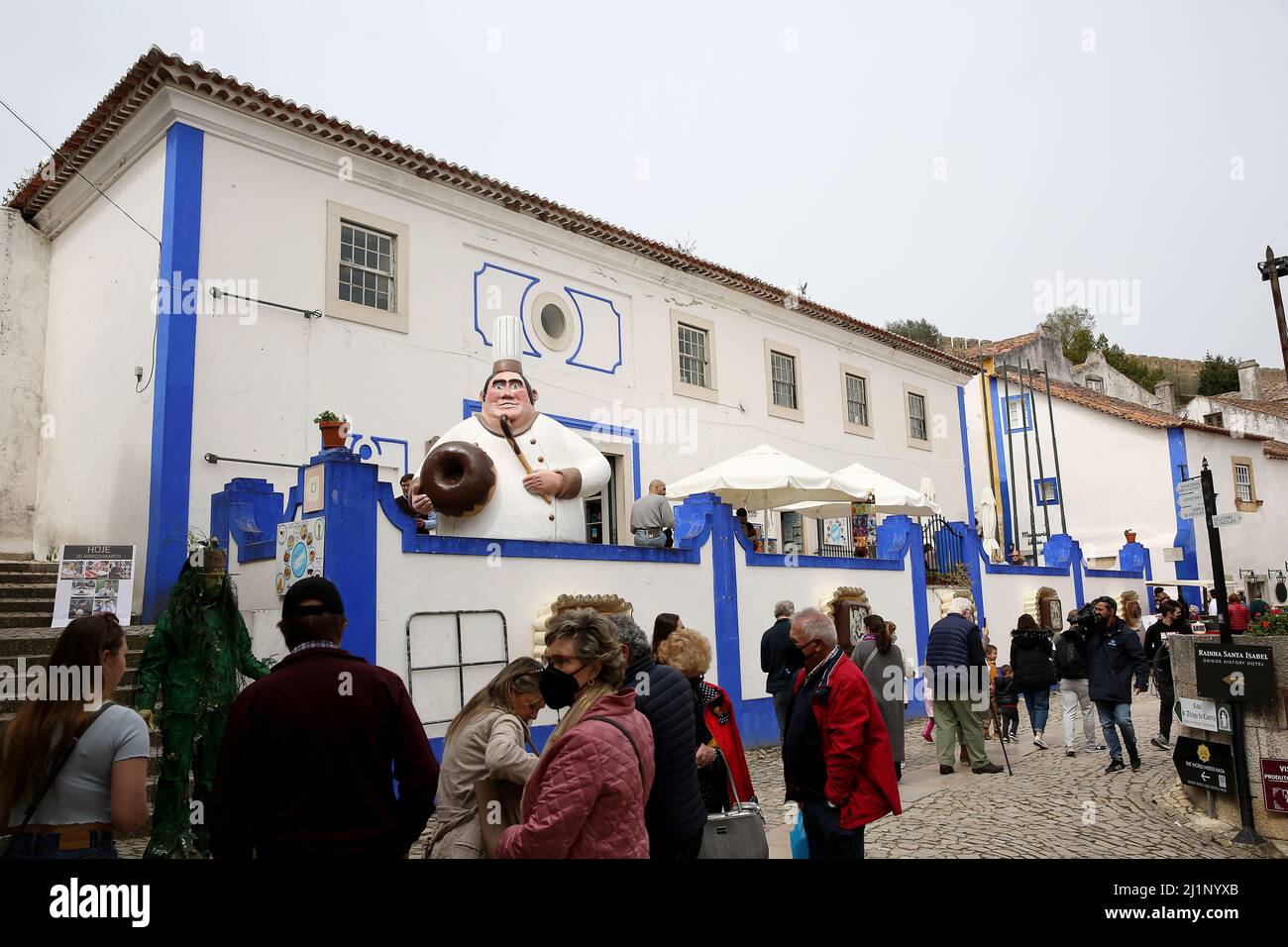 March 26, 2022, Obidos, Portugal: People attend the 2022 Obidos ...