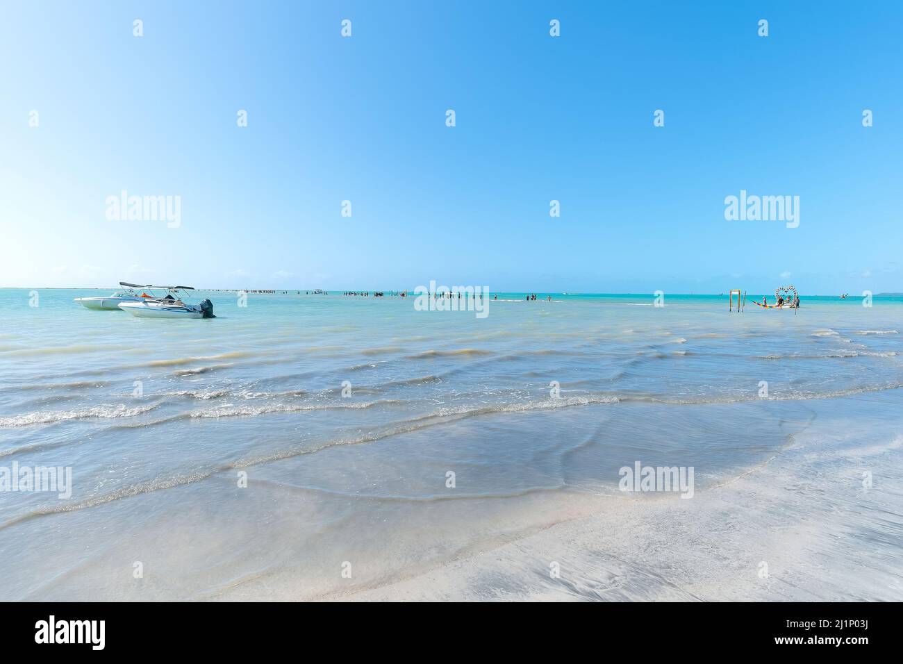 Beautiful day on Barra Grande beach, the sand, sea water, tourist speed ...