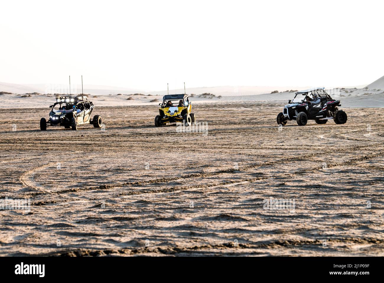 Doha, Qatar- February 23, 2018: Off road buggy car in the sand dunes of ...