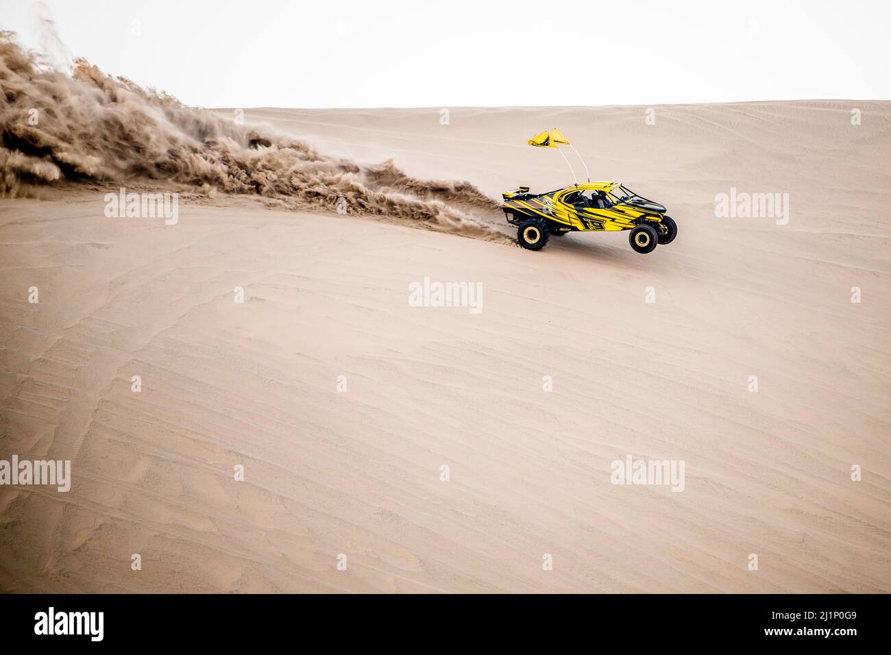 Doha, Qatar- February 23, 2018: Off road buggy car in the sand dunes of ...