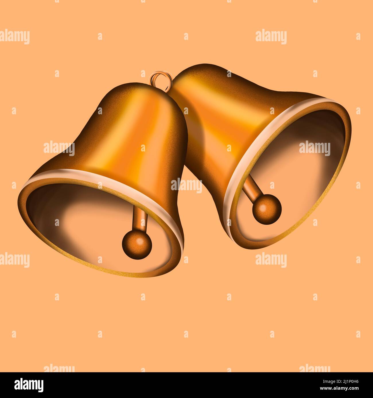 3d Golden metal bell. Realistic bell illustration suitable for Easter ...