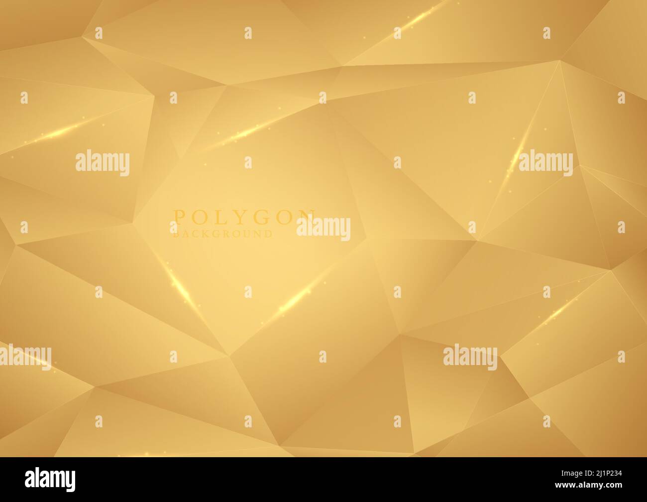 Abstract luxury golden polygon template design with glitter. Well organized object for usage ...