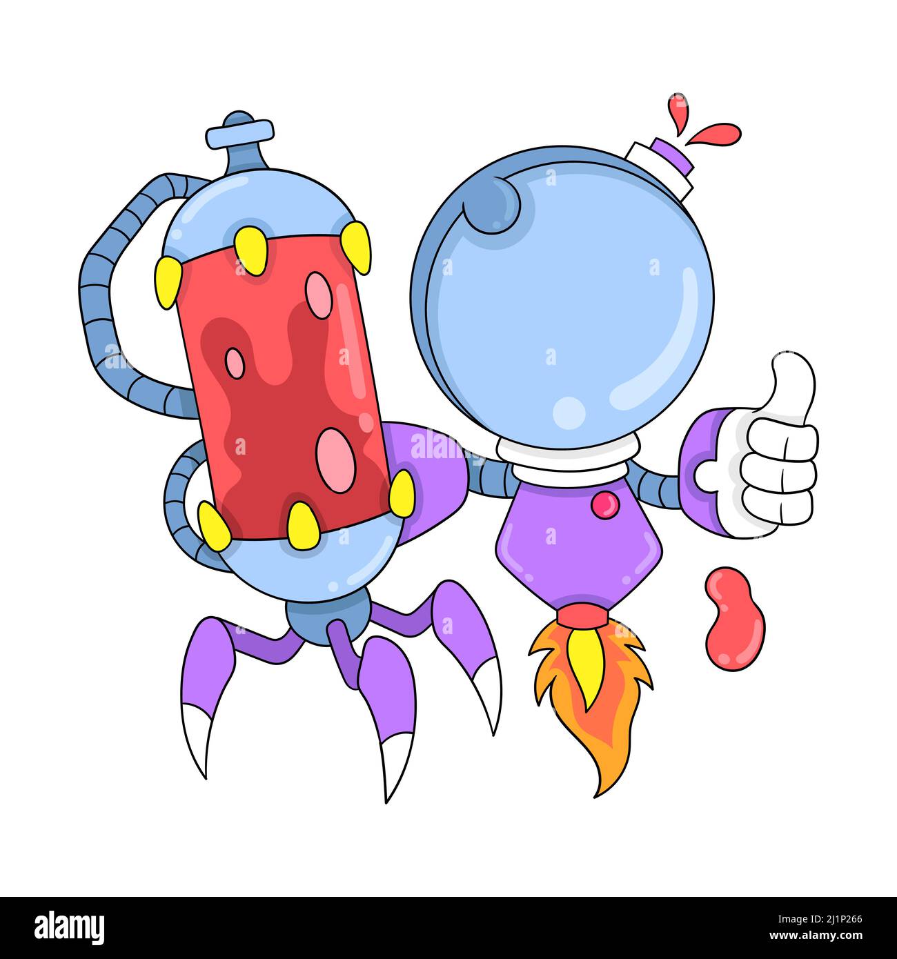 flying rocket powered robot carrying formula Stock Vector Image & Art ...