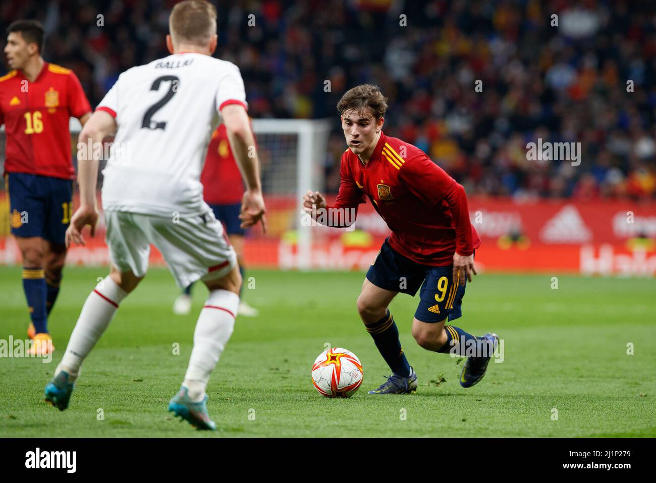 Gavi of Spain in action during the International Friendly match between ...