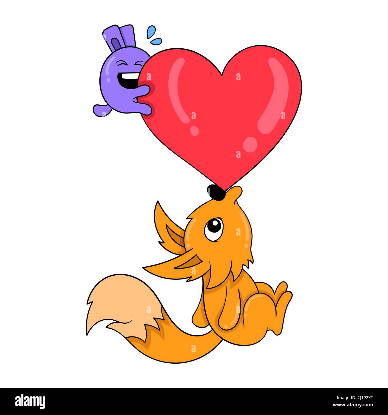 the weasel is blowing a love valentine Stock Vector Image & Art - Alamy