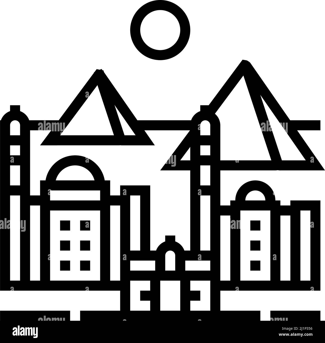 cairo ancient city line icon vector illustration Stock Vector Image ...