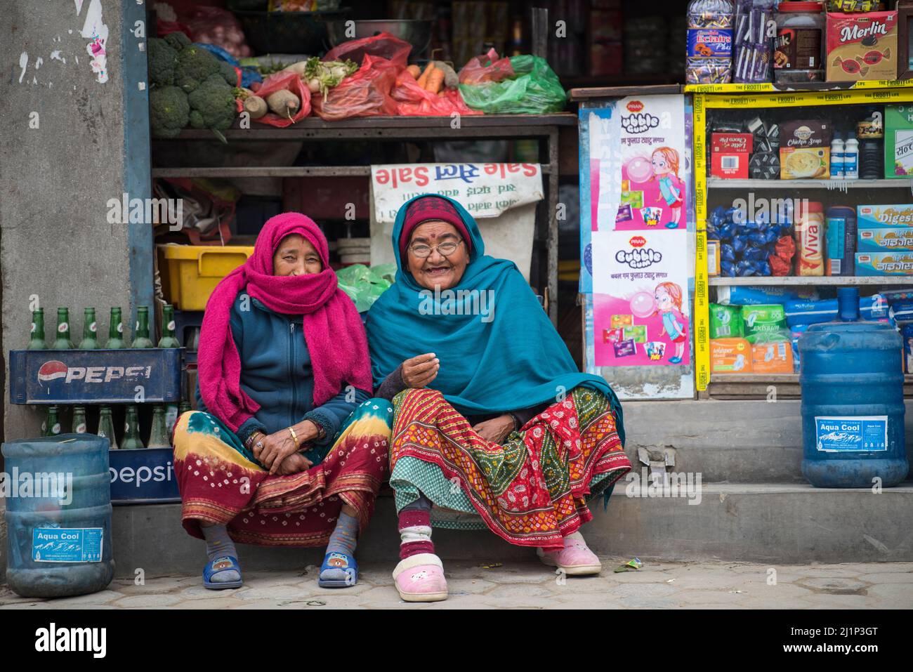 Kathmandu, Nepal- April 20,2019 : Street view of local people in ...