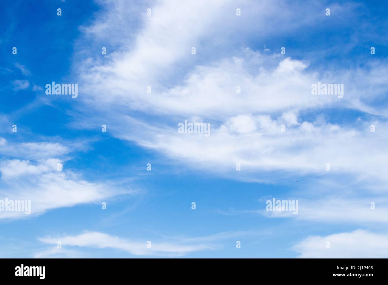 Clear blue color sky with white cloud background Stock Photo - Alamy