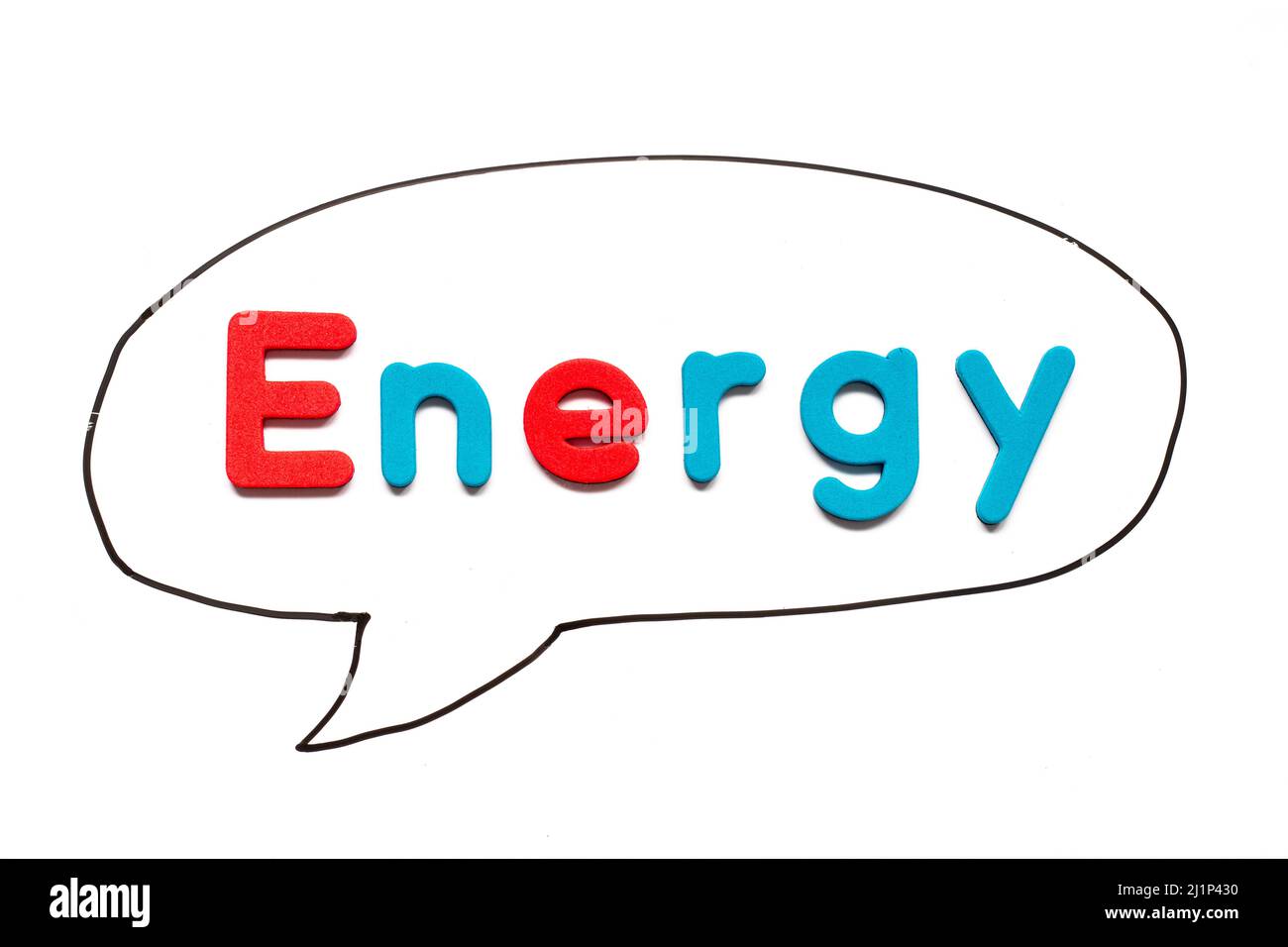 Alphabet letter with word energy in black line hand drawing as bubble ...