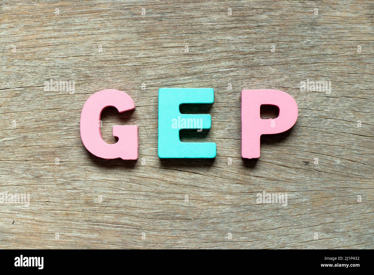 Color alphabet letter in word GEP (abbreviation of good engineering ...