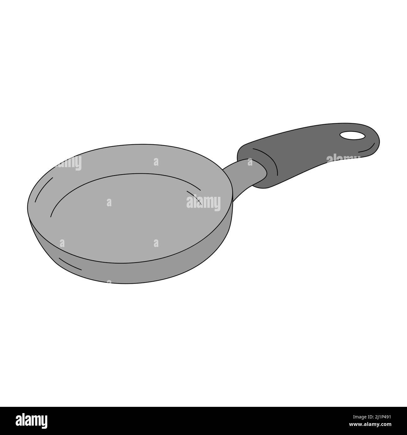 Vector illustration of a frying pan in cartoon style. Skillet isolated ...
