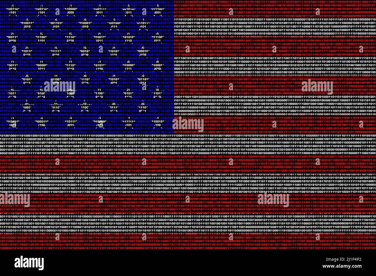 Hacker United States (USA). Digital USA flag and a binary background ...