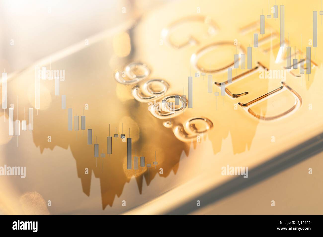 Candlestick chart showing changes in price of gold Stock Photo - Alamy