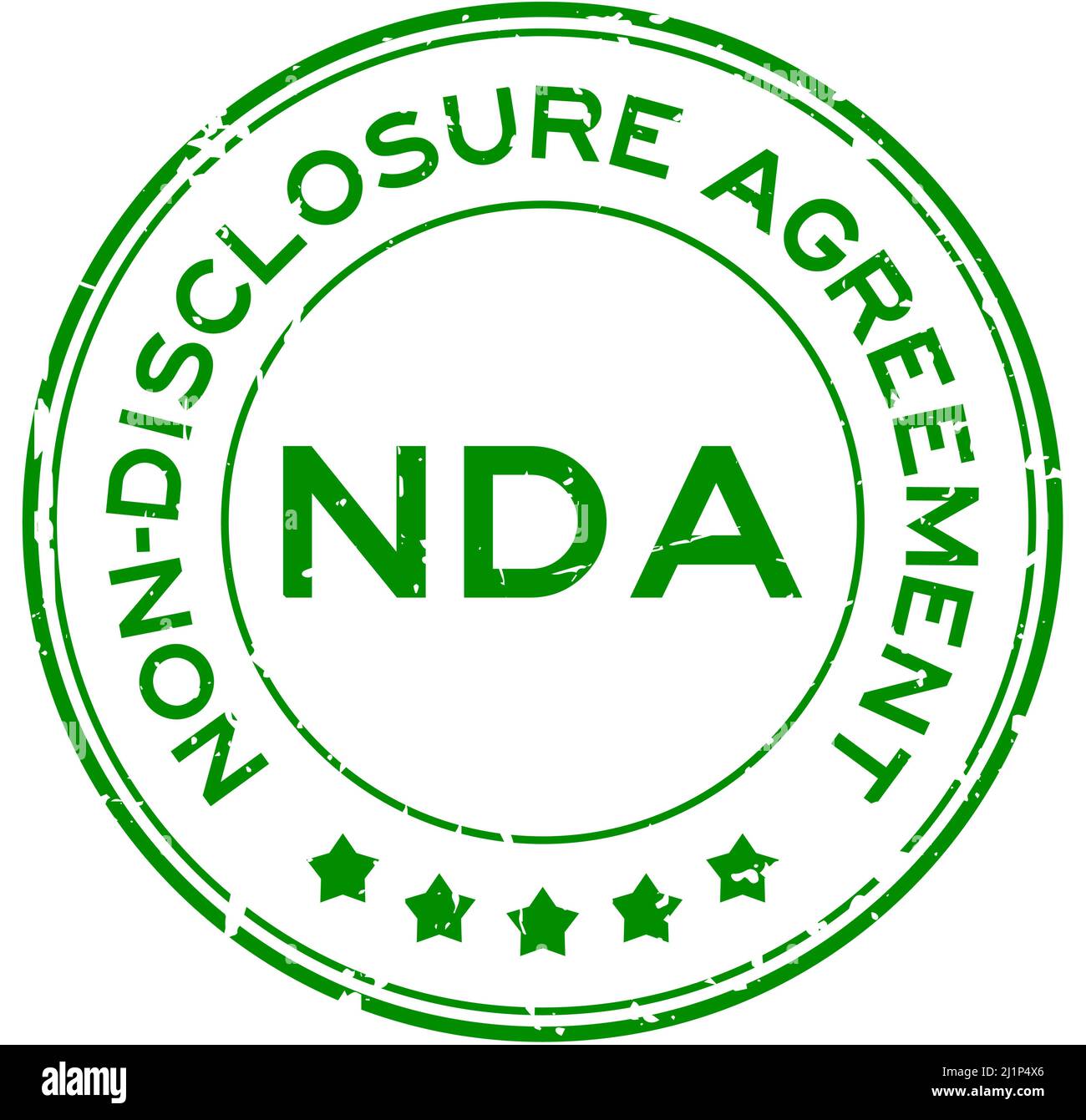 Grunge green NDA Non-disclosure agreement word round rubber seal stamp ...