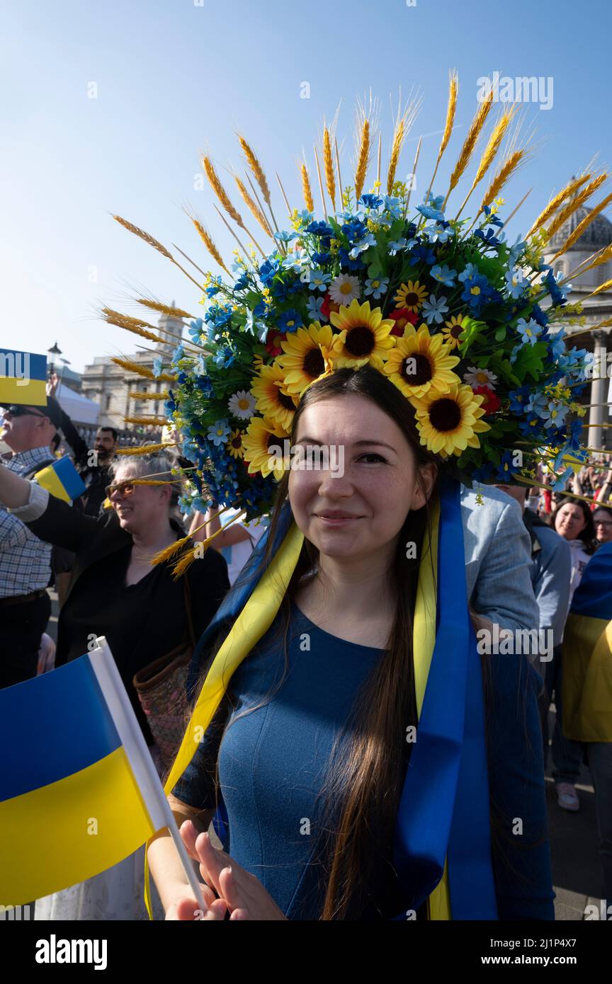 March 26th 2022, ’London stands with Ukraine' march called by Sadiq ...
