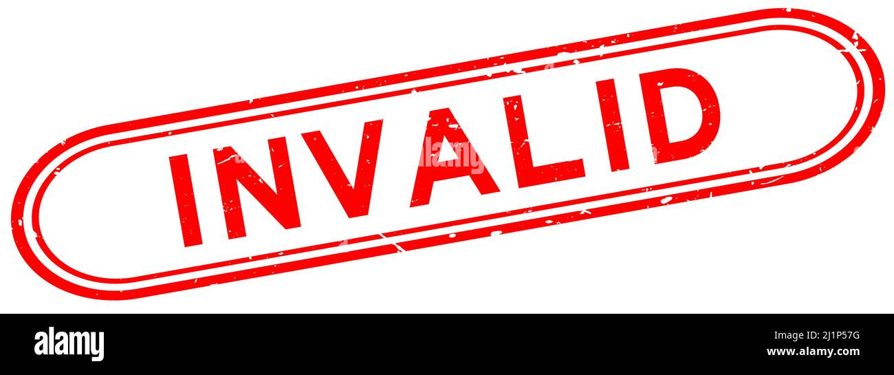 Grunge red invalid word rubber seal stamp on white background Stock ...