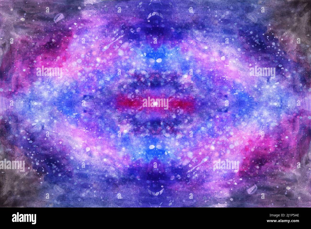 Abstract watercolor texture in blue and purple colors. Space background ...