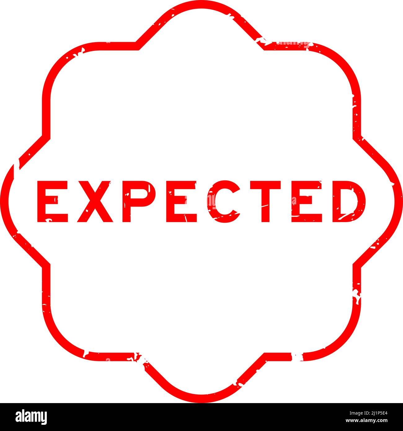 Grunge red expected word rubber seal stamp on white background Stock ...