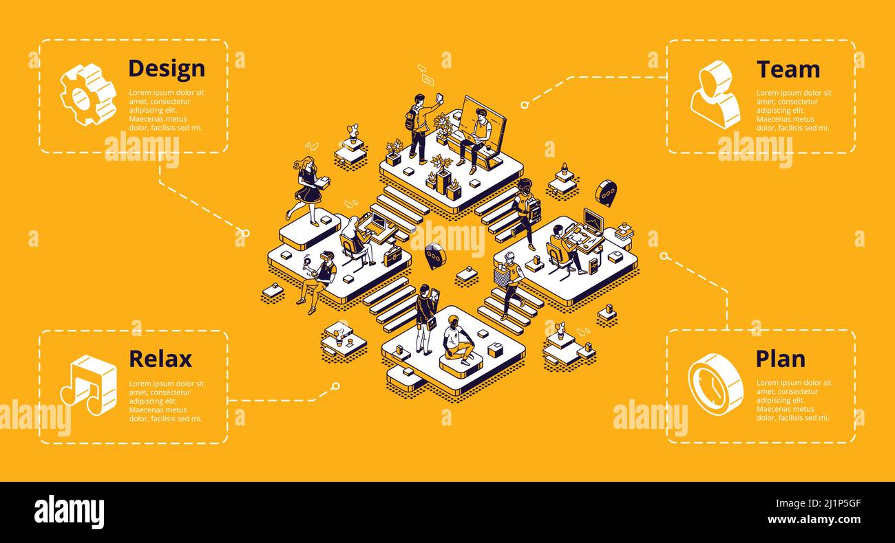 Business organization infographic banner. Office work concept. Vector ...