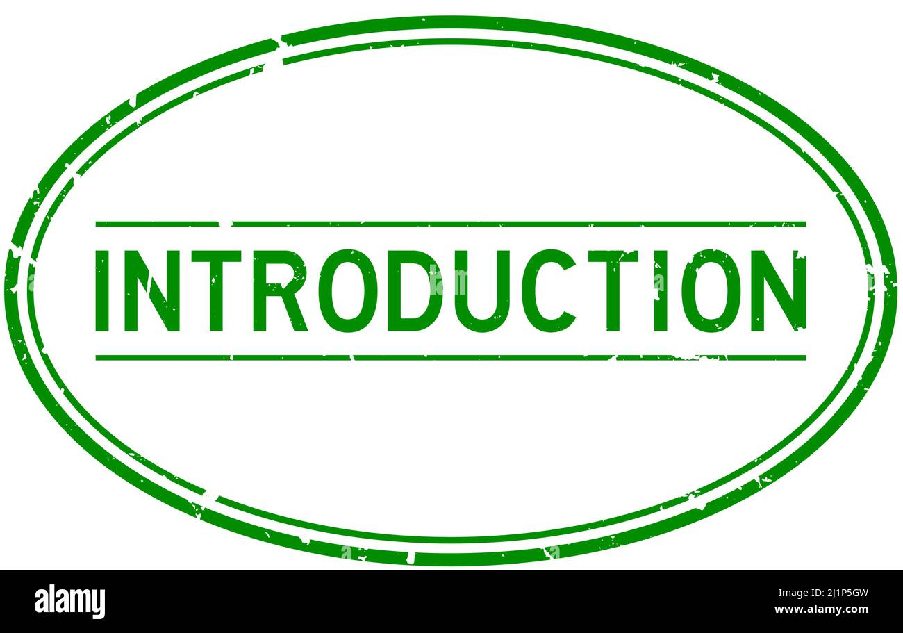 Grunge green introduction word oval rubber seal stamp on white background Stock Vector Image ...