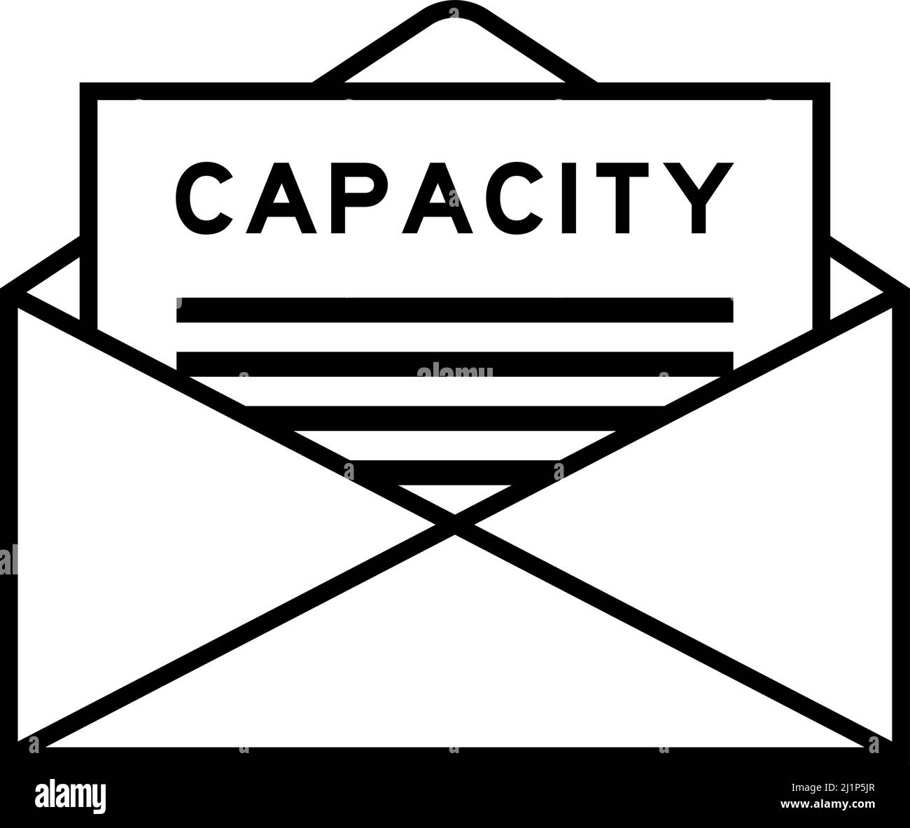 Envelope and letter sign with word capacity as the headline Stock ...