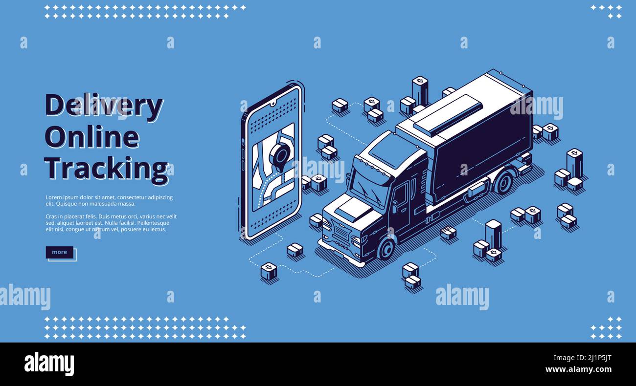 Delivery online tracking banner. Mobile service for track cargo ...