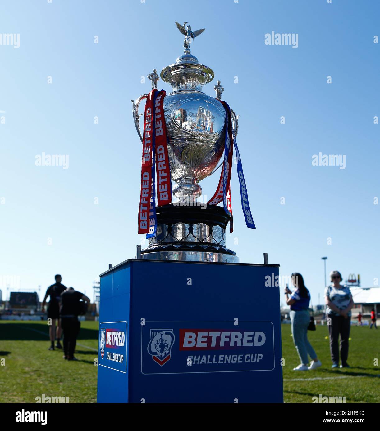 The Betfred Challenge Cup trophy seen before the Betfred Challenge Cup ...