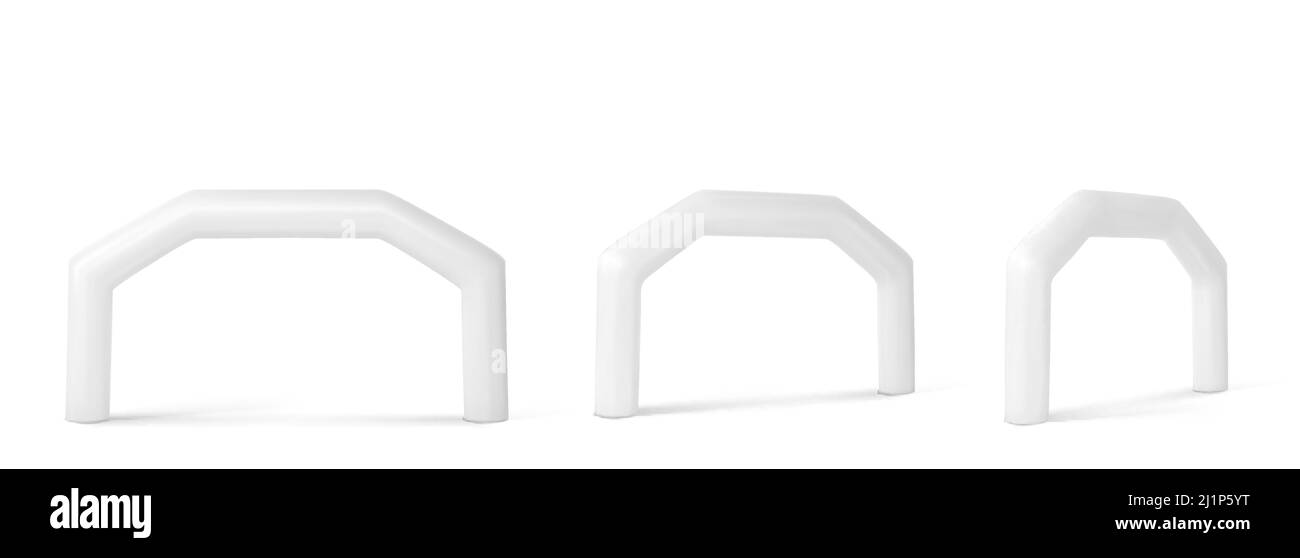 White inflatable arch for sport events, race, marathon, run or ...