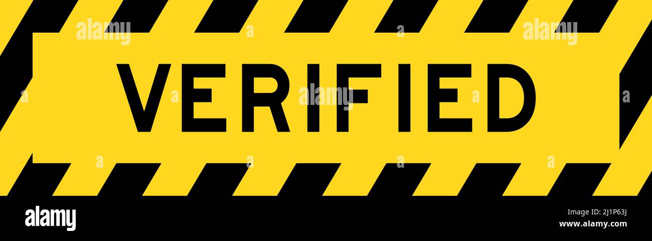 Yellow and black color with line striped label banner with word ...