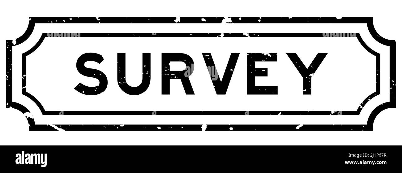 Grunge black survey word rubber seal stamp on white background Stock ...