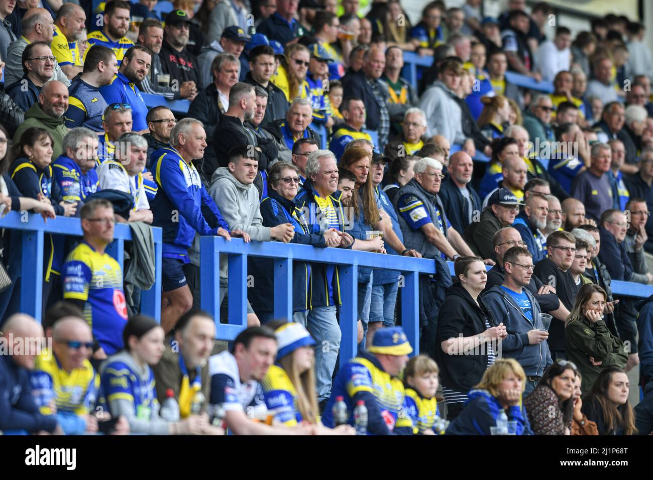 The Warrington Wolves fans in attendance at the game Stock Photo - Alamy