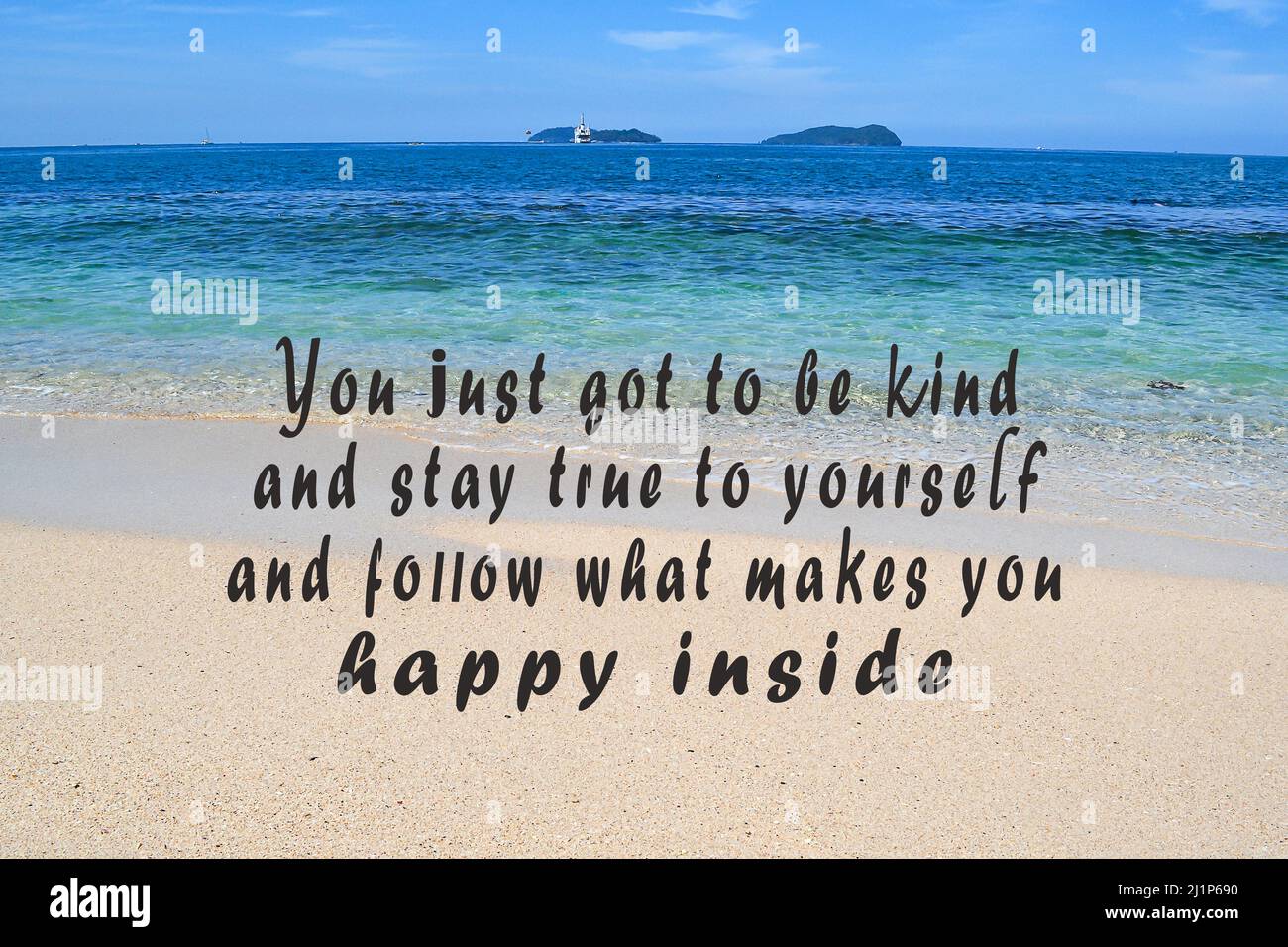 Motivational and inspirational quote on blurred background of blue ...