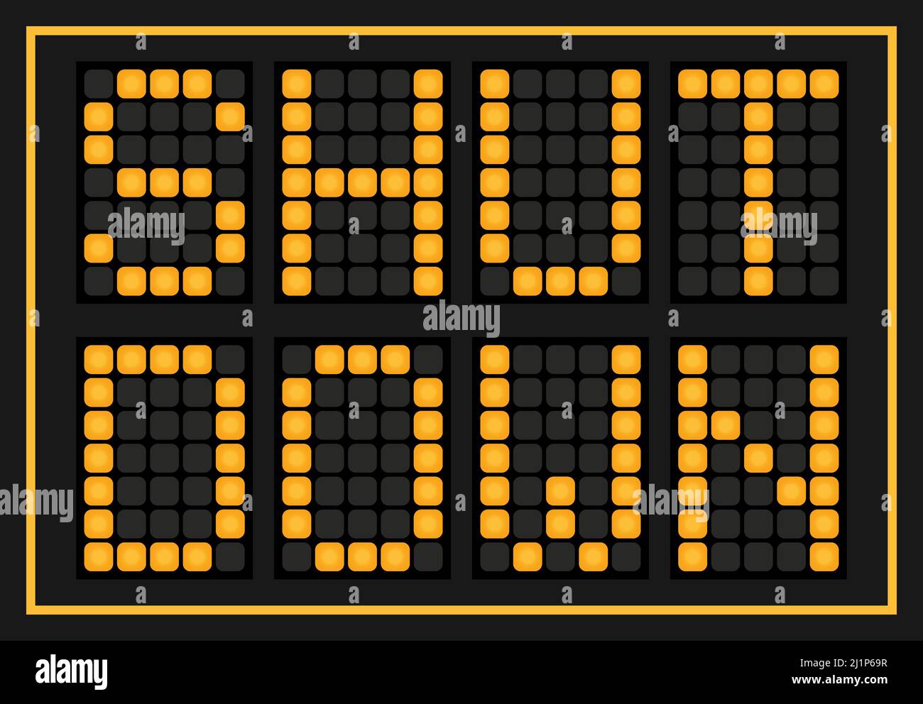 Orange color led in word shut down on black background Stock Vector ...