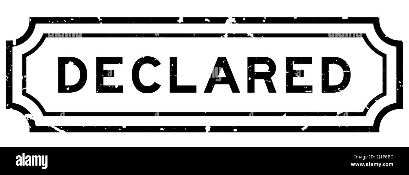 Grunge black declared word rubber seal stamp on white background Stock ...