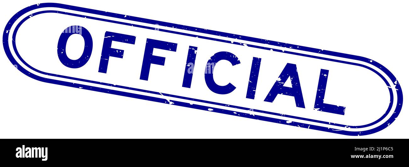 Grunge blue official word rubber seal stamp on white background Stock ...
